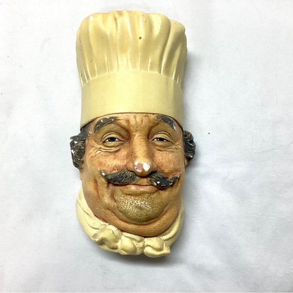 Bossons | Art | Bossons Chef Vintage Chalk Ware Head Figure Wall Mount ...
